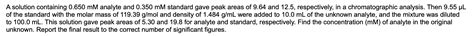 Solved A Solution Containing 0650mm Analyte And 0350mm