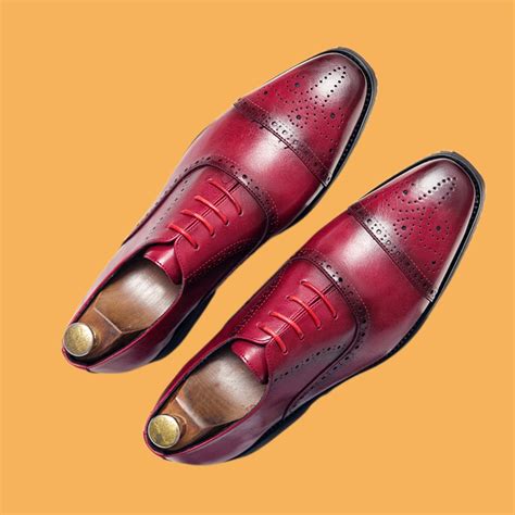 Il Rosso Red Bottom Sole Leather Oxford Shoes For Men Ashour Shoes