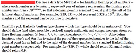 Declare A Data Type MyFloat For Handling Floating Chegg