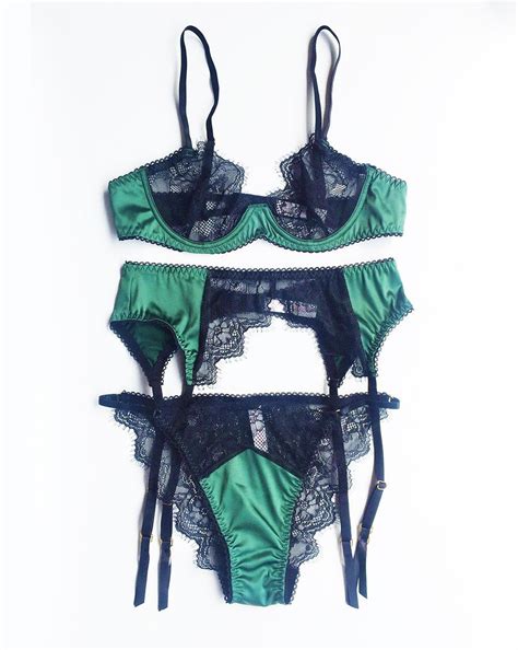 3 Piece Lace Sexy Lingerie Set French Ultra Thin Half Cup Gathered