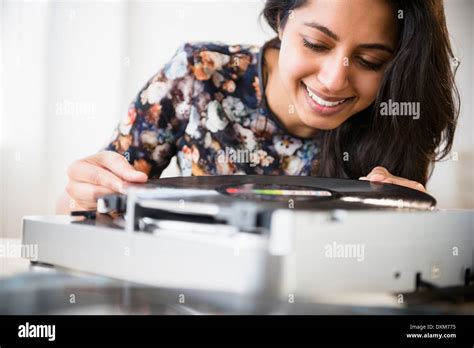 Woman Record Player Hi Res Stock Photography And Images Alamy