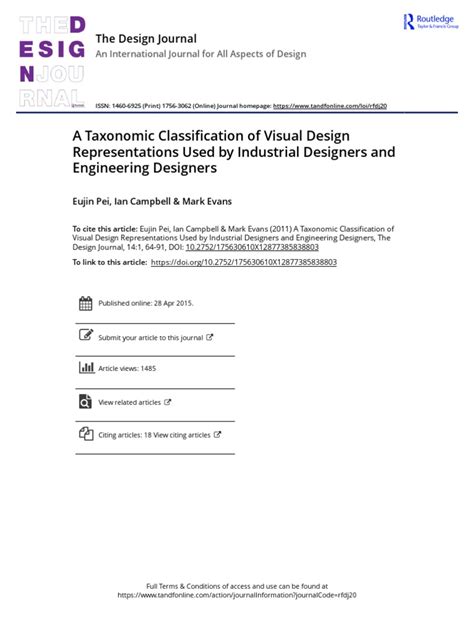 A Taxonomic Classification Of Visual Design Representations Used By