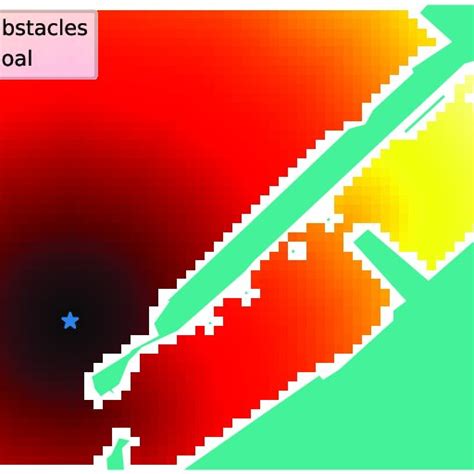 Example Of The Holonomic With Obstacles Heuristic Function On A Map
