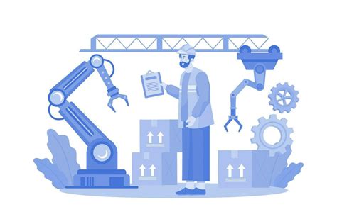 Assembly Line With Industrial Robotic Arms 30911619 Vector Art At Vecteezy