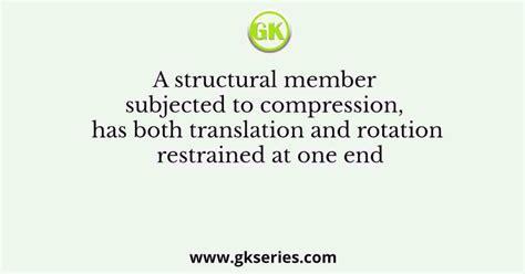 A Structural Member Subjected To Compression Has Both Translation And Rotation Restrained At