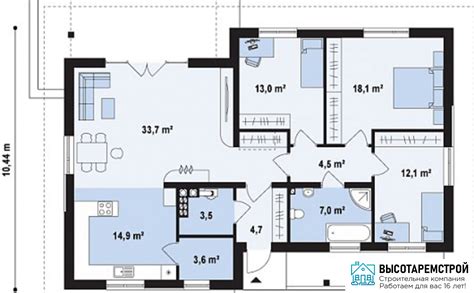 Проект одноэтажного дома 130 м2