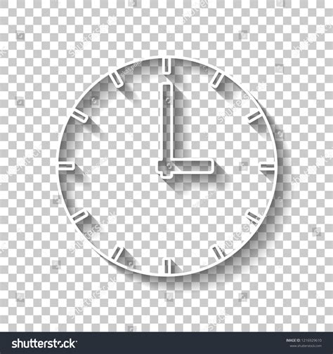 Simple Clock Icon White Outline Sign Stock Vector Royalty Free 1216929610 Shutterstock