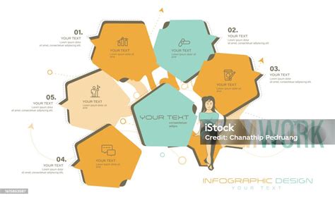 인포그래픽 5단계 아이콘이 있는 현대 마인드맵 다이어그램 벡터 인포그래픽 스톡 일러스트레이션 인포그래픽 차트 지도 5번 비즈니스 전략 개념에 대한 스톡 벡터 아트 및 기타