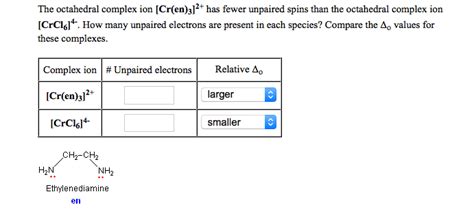 Solved The Octahedral Complex Ion [cr En 3] 2 Has Fewer