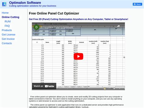 Free Online Panel Cut Optimizer Software The Patriot Woodworker