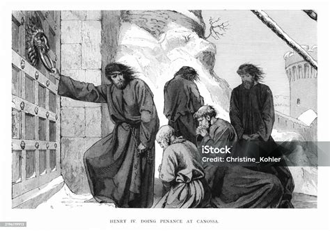 헨리 4 세 신성 로마 제국 황제 카노사 이탈리아 11 세기 중세 유럽 역사에서 참회를 지불 11세기에 대한 스톡 벡터 아트 및 기타 이미지 Istock