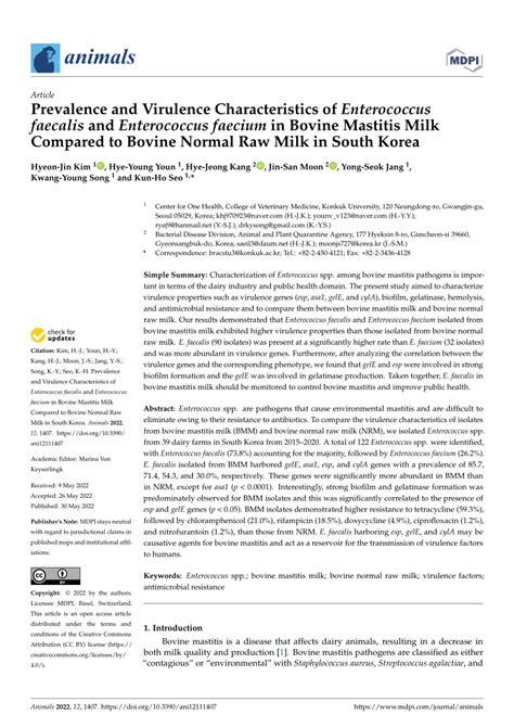 Pdf Prevalence And Virulence Characteristics Of Enterococcus Faecalis And Enterococcus Faecium