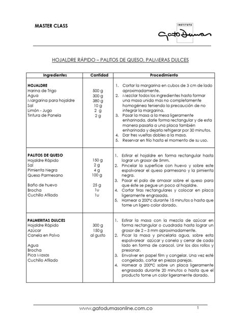 Hojaldre Rápido Palmeritas Dulces Y Palitos De Queso Pdf