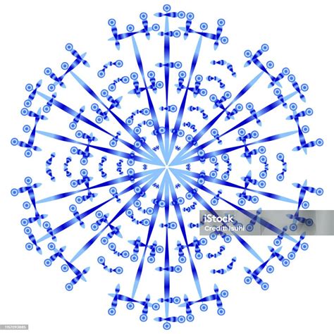 흰색 배경에 그라데이션원이 있는 원본 파란색 눈송이입니다 겨울 테마의 디자인 눈 패턴을 만들기 복잡한 플랫 스타일 0명에 대한 스톡 벡터 아트 및 기타 이미지 Istock