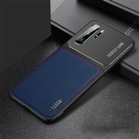 Wholesale PC PU Leather Matte Metal Phone Case Cover For Huawei P Pro Blue From China TVC