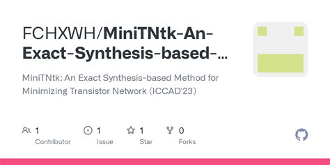 Github Fchxwh Minitntk An Exact Synthesis Based Method For Minimizing Transistor Network