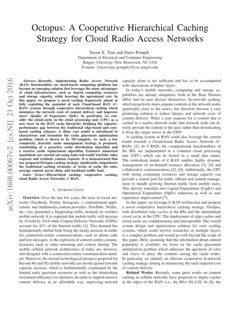 pdf octopus a cooperative hierarchical caching strategy for cloud