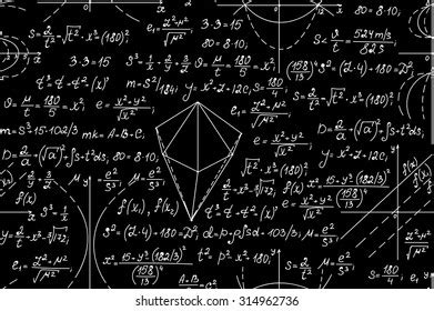 Mathematical Vector Seamless Pattern Formulas Plots Stock Vector Royalty Free