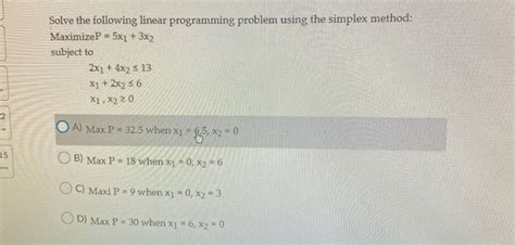 Solved Solve The Following Linear Programming Problem Using Chegg