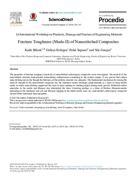 Pdf Fracture Toughness Mode Ii Of Nanostitched Composites