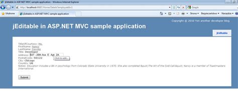 Glance At Jeditable In Aspnet Mvc