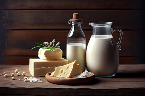 Premium Photo Various Dairy Products Generative Ai