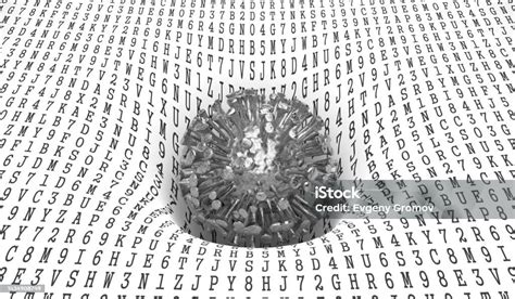 추상 터널 기계 코드에 의해 질감 된 블랙홀 추상 바이러스 모델 표면의 곡률 인터넷 범죄의 개념 3d 렌더링 도둑에 대한 스톡 사진 및 기타 이미지 Istock