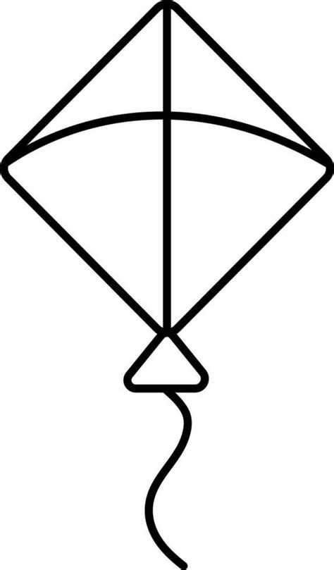 Isolated Kite Icon Icon In Black Line Art. 24155367 Vector Art at Vecteezy