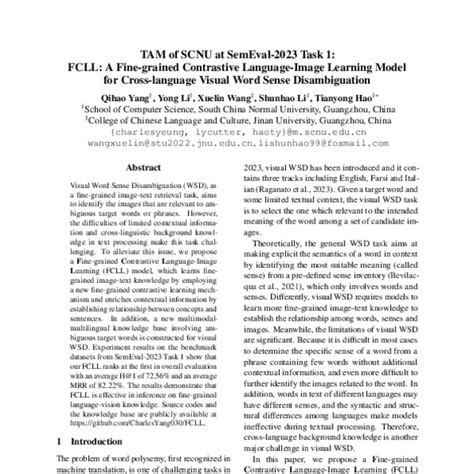 TAM Of SCNU At SemEval Task FCLL A Fine Grained Contrastive Language Image Learning
