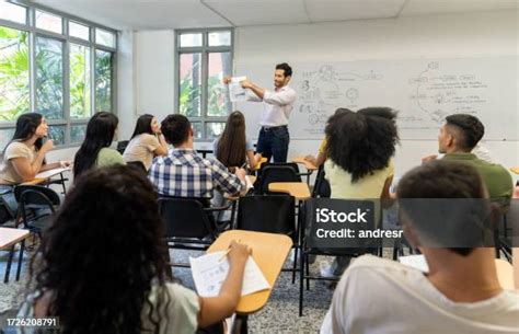 Teacher Teaching A Marketing Class To A Group Of Business Students