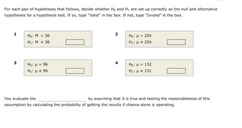 Solved For Each Pair Of Hypotheses That Follows Decide