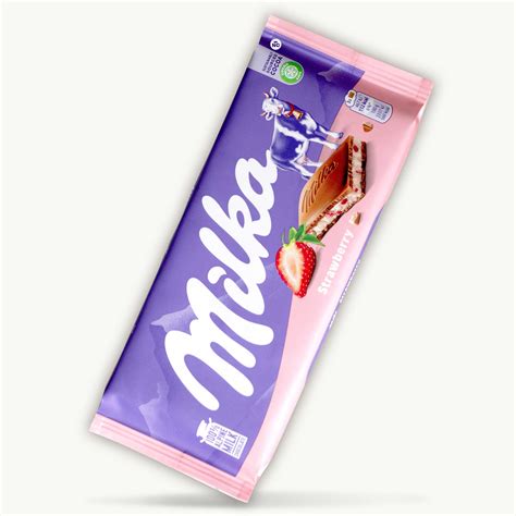 Milka Strawberry Chocolate Candy Bar 100g Noble Crunch