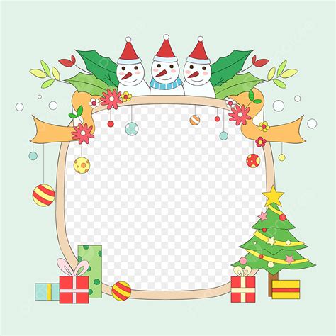 귀여운 일러스트 Mingli 눈사람 크리스마스 트리 텍스트 상자 장식 눈사람 크리스마스 장식 Png 일러스트 및 Psd 이미지 무료 다운로드 Pngtree