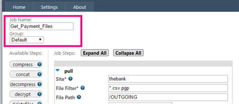 robo ftp user s guide robo ftp framework web interface edit job page