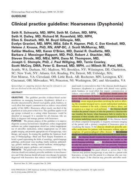Final Hoarseness Guideline Pdf