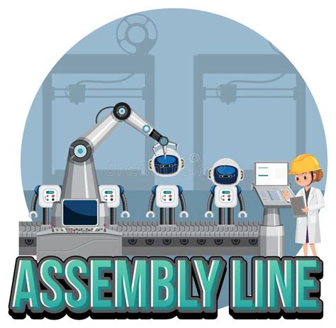 Production Process Concept With Assembly Line Banner Design Stock