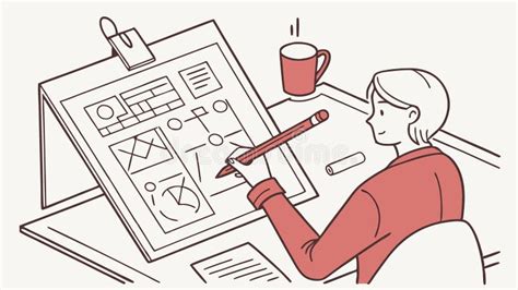 Man Drawing On Design Board Artistic Workflow Vector Design Generative Ai Stock Vector