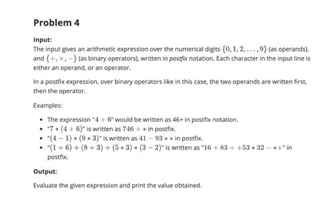 Solved Problem Input The Input Gives An Arithmetic Chegg Com