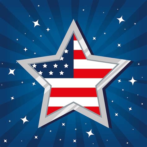 Premium Vector Usa Flag In Star