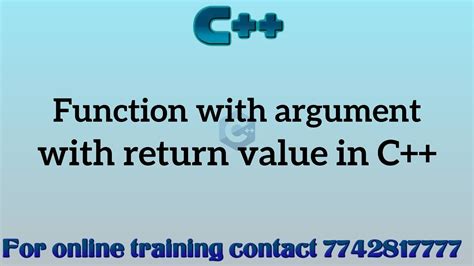 Function With Argument With Return Value In Cpp Youtube