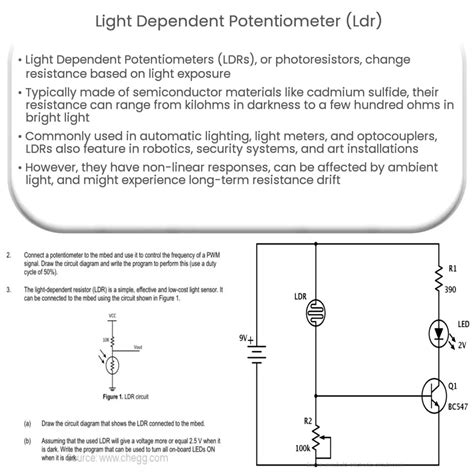 Light Dependent Potentiometer Ldr How It Works Application