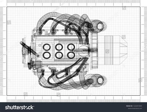Engine Design Architect Blueprint Stock Illustration Shutterstock