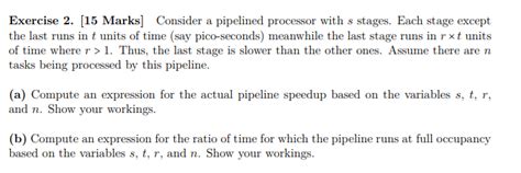 Exercise Marks Consider A Pipelined Processor Chegg