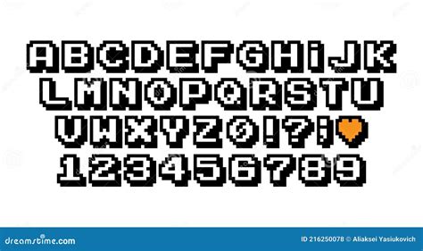 Vector Pixel Font 8 And 16 Bit Vintage Style Stock Vector Illustration Of Video Modern