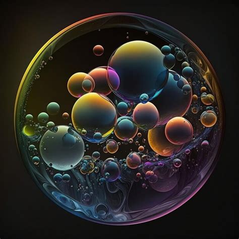 Colorful Bubbles In A Circle Premium Ai Generated Image
