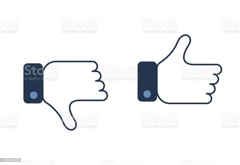 좋아요 및 싫어하는 아이콘 설정 엄지손가락 및 아래로 엄지 손가락 개념에 대한 스톡 벡터 아트 및 기타 이미지 개념 개념과