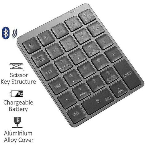 Bluetooth Numeric Keypad Wireless Protable Keyboard Aluminium Alloy Cover For Ipad Android