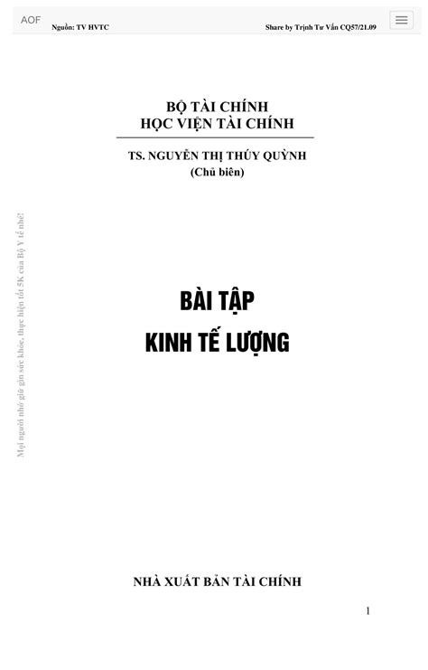 Btktl BÀI TẬP KINH TẾ LƯỢNG ọ i ng ườ i nh ớ gi ữ gìn s ứ c kh ỏ e th ự c hi ệ n t ố t K