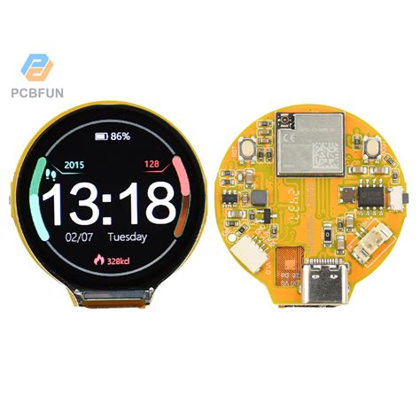pcbfun esp32 c3 wifi บอร์ดพัฒนาบลูทูธโมดูลจอแสดงผลวงกลมขนาด 1 28 นิ้ว