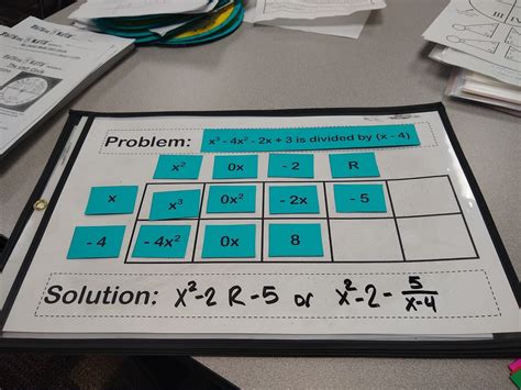 Dividing Polynomials Using The Box Method Puzzles Math Love